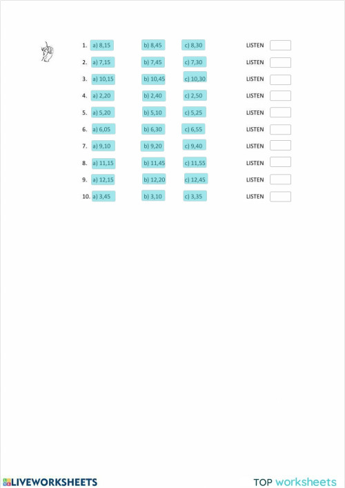 Comparing and Ordering 10-Digit Numbers Application. Interactive ...