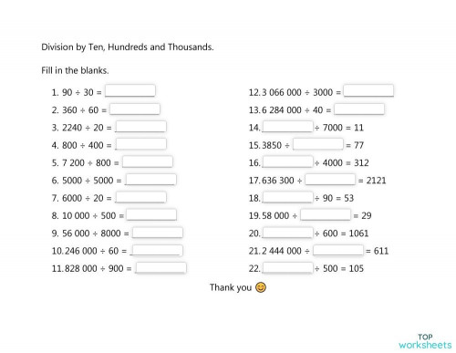 Division: interactive worksheets and online exercises | TopWorksheets