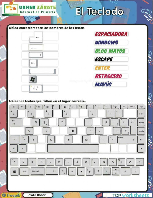 El Teclado. Ficha interactiva | TopWorksheets