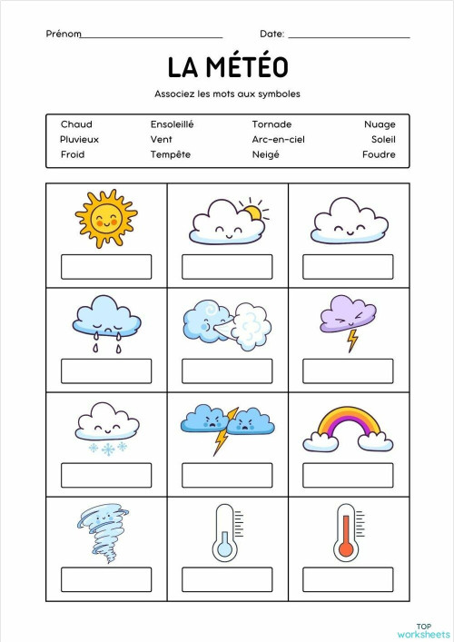 La météo em français. Fiche interactive | TopWorksheets