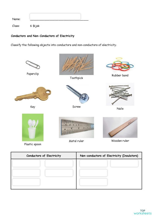 Week 8: Conductors and Non-Conductors of Electricity. Interactive ...