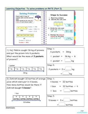 PROBLEMS ON RATE 2. Interactive worksheet | TopWorksheets