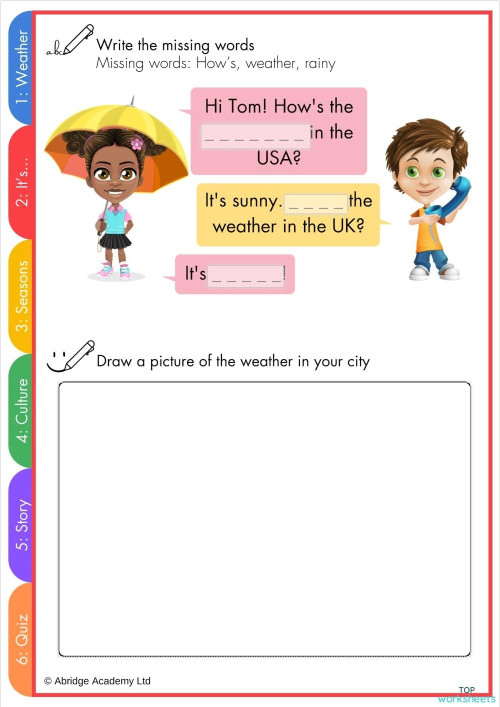 How's the Weather?. Interactive worksheet | TopWorksheets