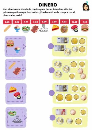Dinero: fichas interactivas y ejercicios online | TopWorksheets