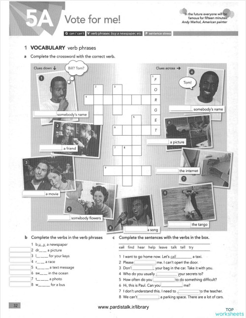 AEF 1 - 5A - WB. Interactive worksheet | TopWorksheets