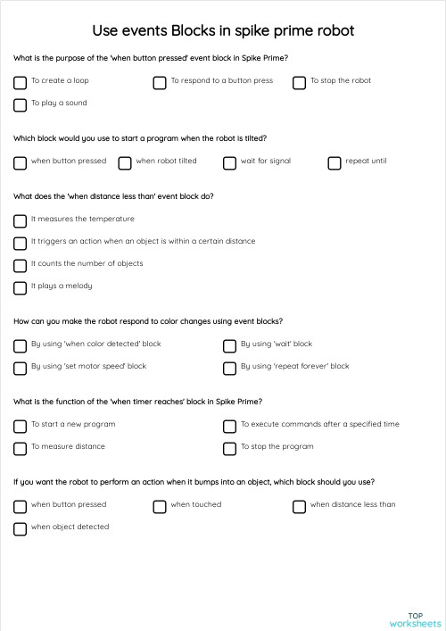 Programming: interactive worksheets and online exercises | TopWorksheets
