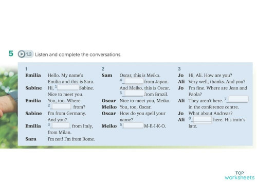 A2 Conversation. Interactive worksheet | TopWorksheets