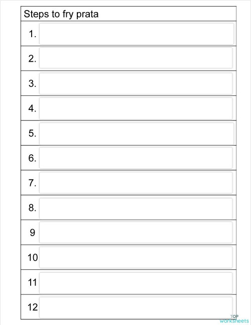 Type a recipe. Interactive worksheet | TopWorksheets