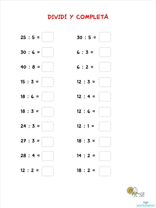 APRENDIENDO A DIVIDIR 4. Ficha interactiva | TopWorksheets