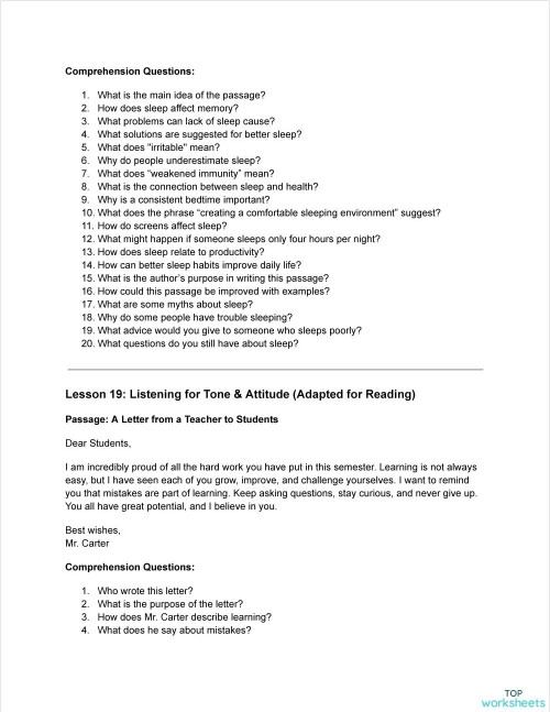 Reading comprehension B1. Interactive worksheet | TopWorksheets