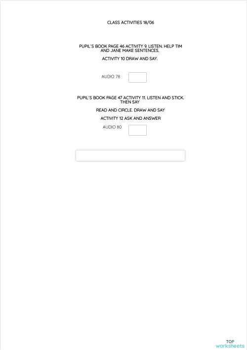 CLASS ACTIVITIES 18/06. Interactive worksheet | TopWorksheets