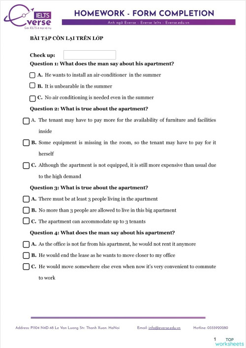 Launching - Homework Listening 1. Interactive worksheet | TopWorksheets