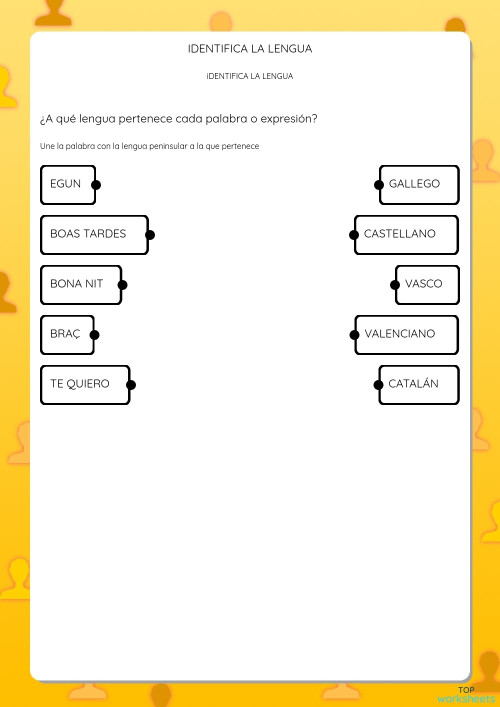 IDENTIFICA LA LENGUA. Ficha interactiva | TopWorksheets