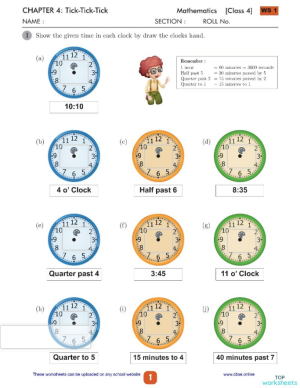 TICK TICK TICK. Interactive worksheet | TopWorksheets