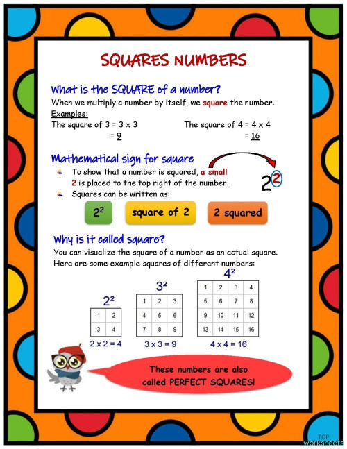 Yr 6 Square Numbers. Interactive worksheet | TopWorksheets