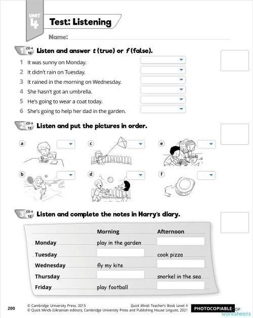 Unit 4 Test. Interactive worksheet | TopWorksheets
