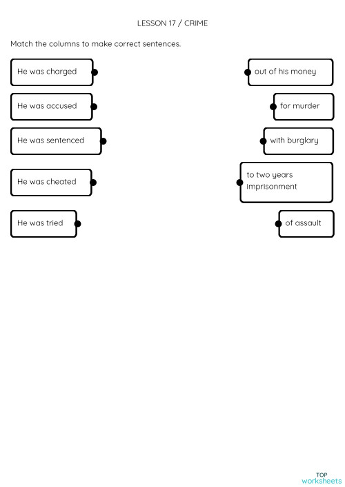 LESSON 17 / CRIME. Interactive worksheet | TopWorksheets