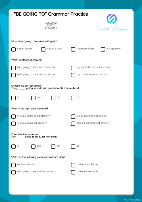 BE GOING TO" Grammar Practice. Interactive worksheet | TopWorksheets