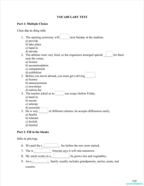 Future continuous vocab. Interactive worksheet | TopWorksheets