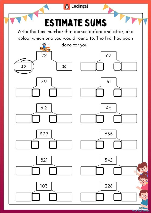 M_G03M12L25_WC02_Estimate_sums_2. Interactive worksheet | TopWorksheets