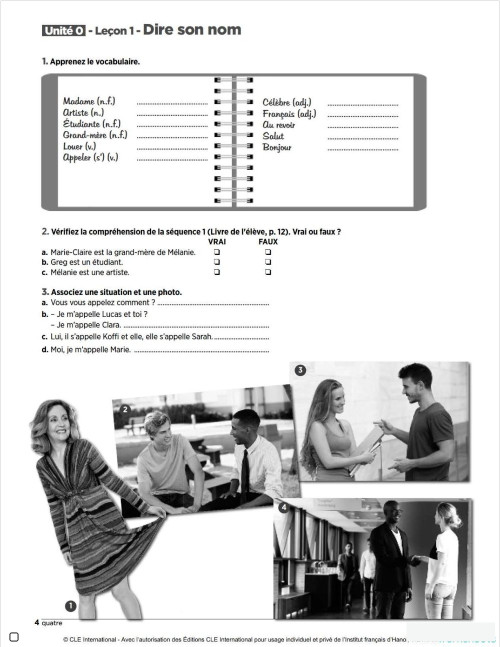 unité 0- cahier. Fiche interactive | TopWorksheets
