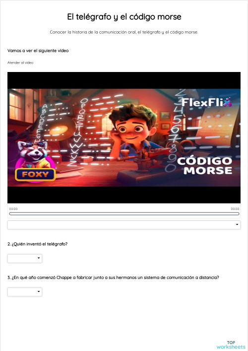 El telégrafo y el código morse. Ficha interactiva | TopWorksheets