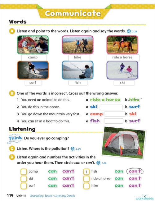 Personal information opp-beg 1.1. Interactive worksheet | TopWorksheets