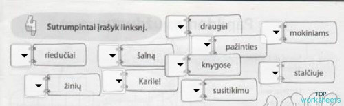 Daiktavardžių linksniai. Interactive worksheet | TopWorksheets