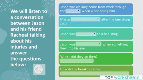 Listening for information. Interactive worksheet | TopWorksheets