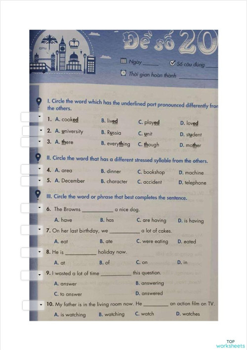 Đề 20 lên 6 chuyên. Interactive worksheet | TopWorksheets