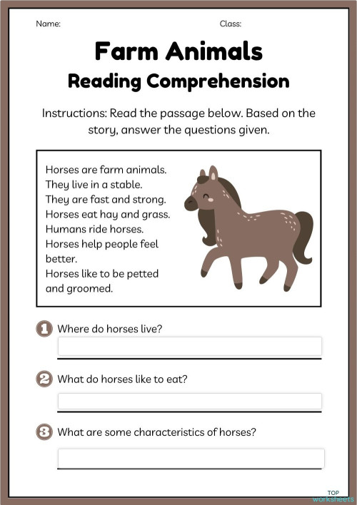 Reading Comprehension 2 A1. Interactive worksheet | TopWorksheets