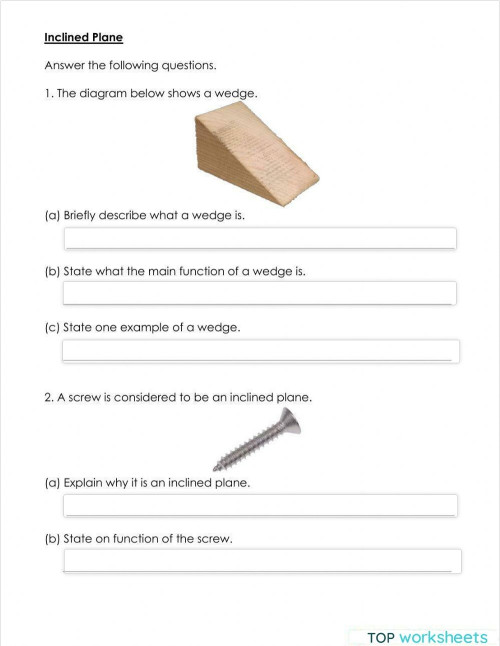 Simple Machine. Interactive worksheet | TopWorksheets