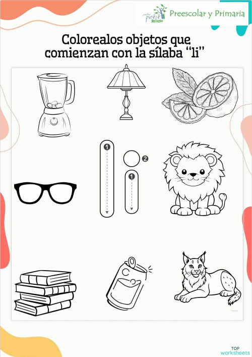 Objetos silaba ¨li¨. Ficha interactiva | TopWorksheets