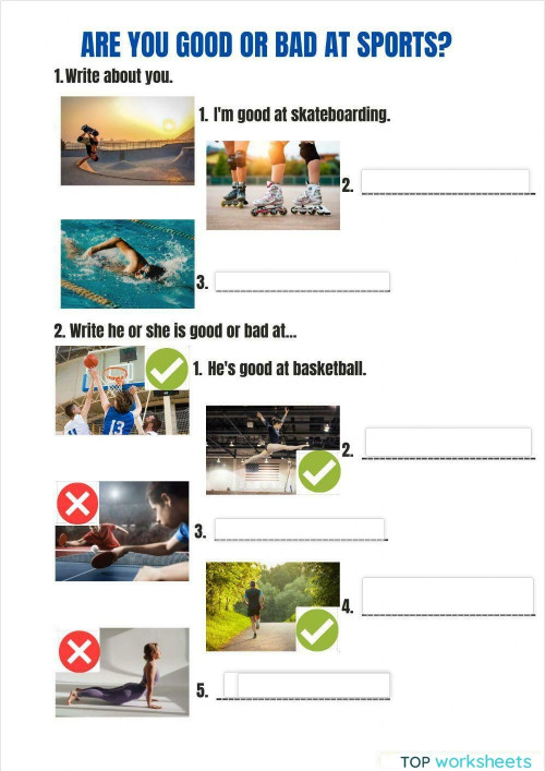 Are you good or bad at sports?. Interactive worksheet | TopWorksheets