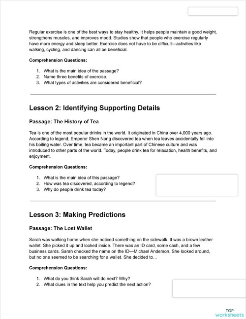 Reading comprehension B1. Interactive worksheet | TopWorksheets