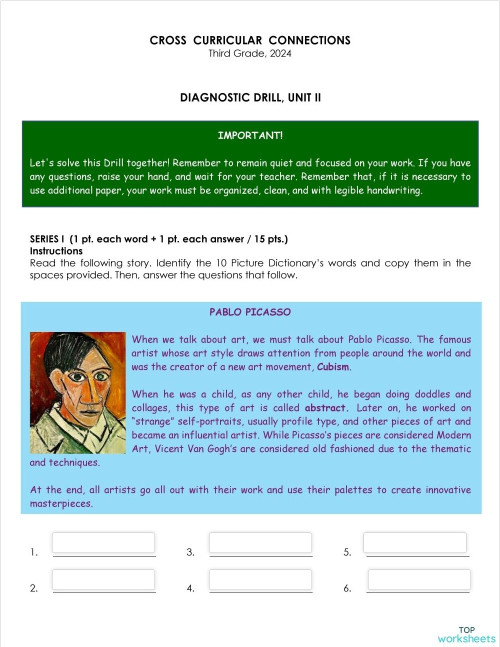 Third Grade Cross Curricular. Interactive worksheet | TopWorksheets