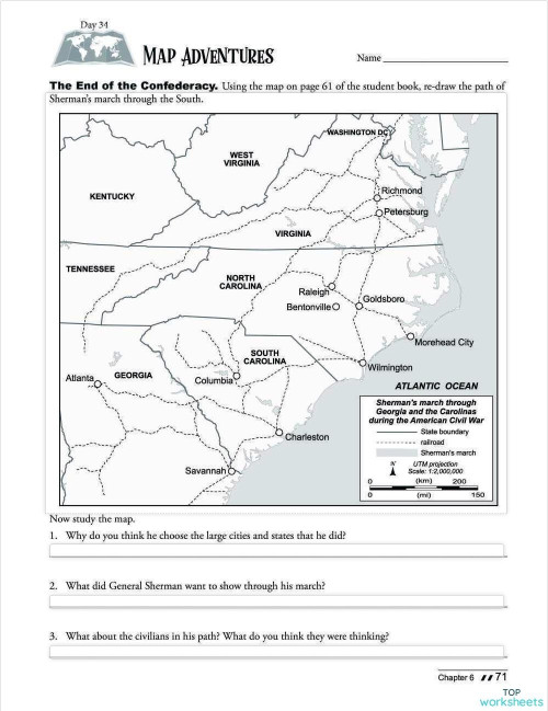 Chapter 6: Map Adventures Pg 71. Interactive worksheet | TopWorksheets