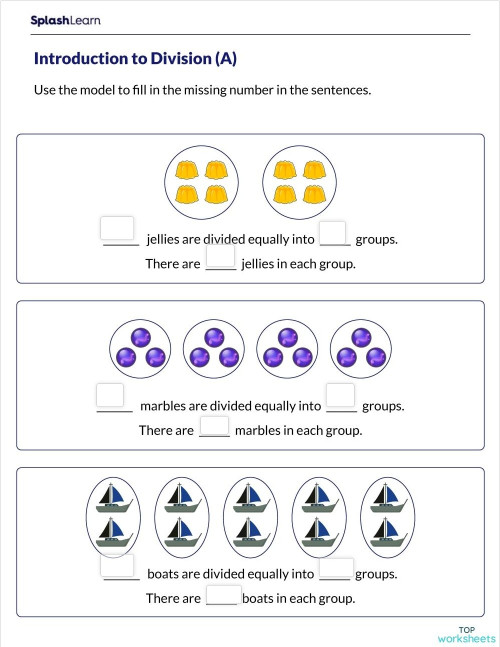 Introduction to division. Interactive worksheet | TopWorksheets