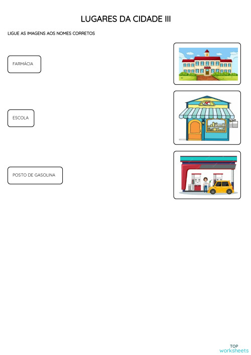 LUGARES DA CIDADE III. Ficha interativa | TopWorksheets