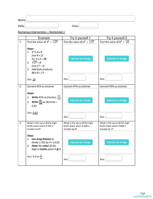 Y6 Nu Intervention Week 1. Interactive worksheet | TopWorksheets