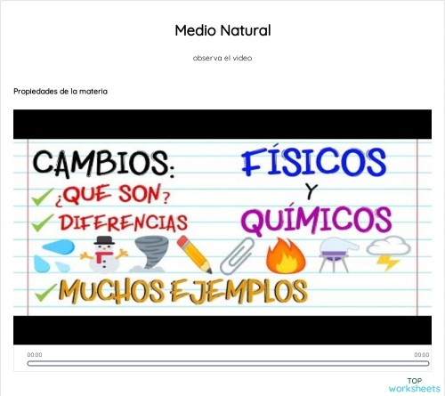 Cambios físicos y químicos. Ficha interactiva | TopWorksheets