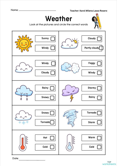 Weather Review. Interactive worksheet | TopWorksheets
