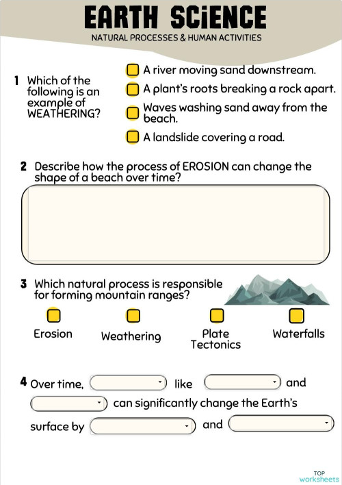 Earth Science Assessment. Interactive worksheet | TopWorksheets
