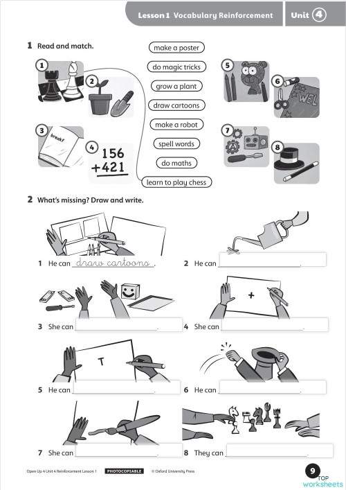 4 UNIT 4 VOCABULARY REINFORCEMENT. Interactive worksheet | TopWorksheets