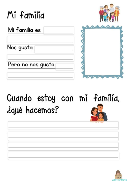 Mi familia es.... Ficha interactiva | TopWorksheets