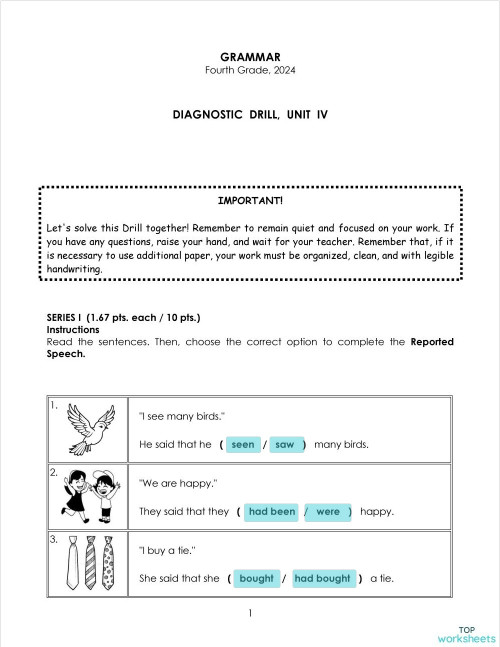 MINI TEST 4. Interactive worksheet | TopWorksheets