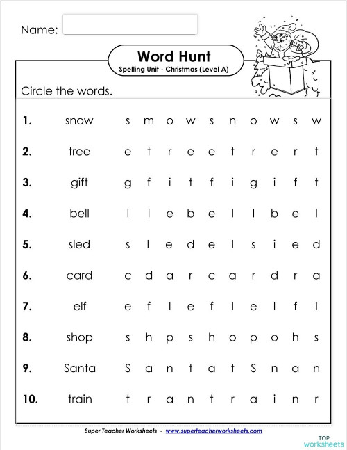 12/8/23 Spelling Word Hunt 1. Interactive worksheet | TopWorksheets