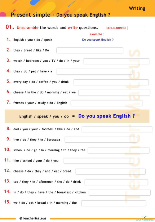 Writing: interactive worksheets and online exercises | TopWorksheets