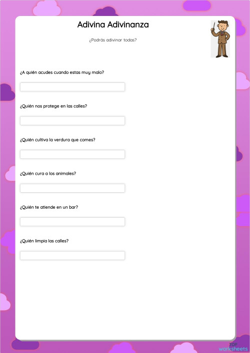 Adivina Adivinanza. Ficha interactiva | TopWorksheets