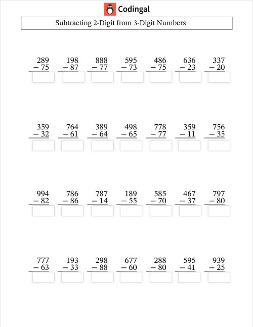 M_G02M06L29_WE01_Subtracting 2 Digit from 3 Digit Numbers without regrouping.. Interactive ...